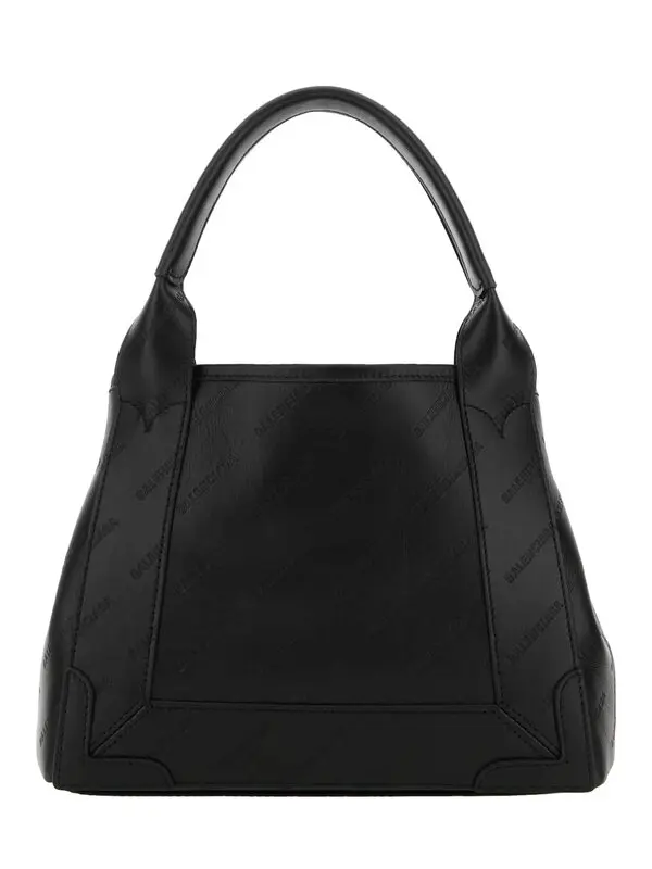 Balenciaga Leather Cabas Navy Xs Handbag - Black