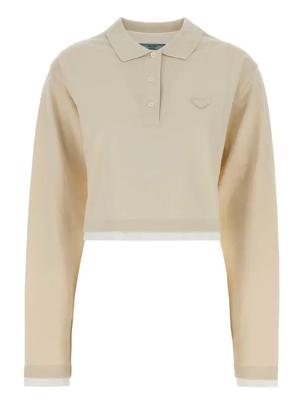 Prada Sand Piquet Polo Shirt - Brown