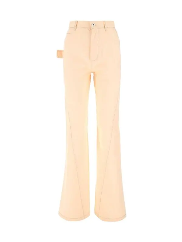 Bottega Veneta Peach Cotton Wide Leg Pant - Orange