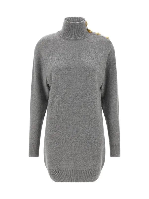 Balmain Cashmere Wool Dress - Gray