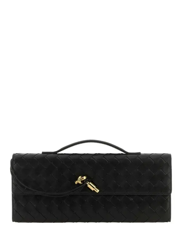 Bottega Veneta Leather Andiamo Handbag - Black