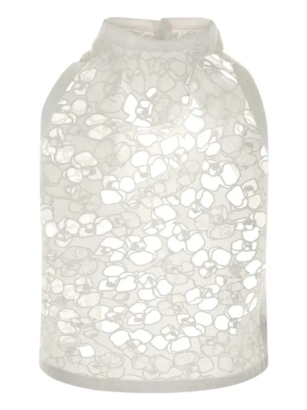 Carven Cotton Floral Print Top - White