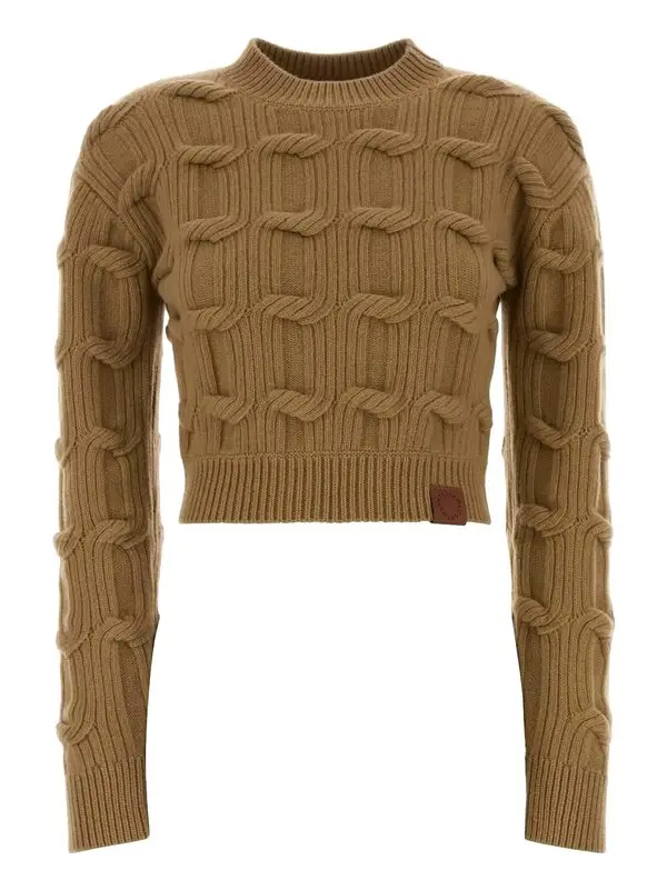 Stella McCartney Wool Cropped Sweater - Brown