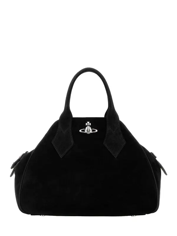 VIVIENNE WESTWOOD Suede Medium Yasmine Handbag - Black