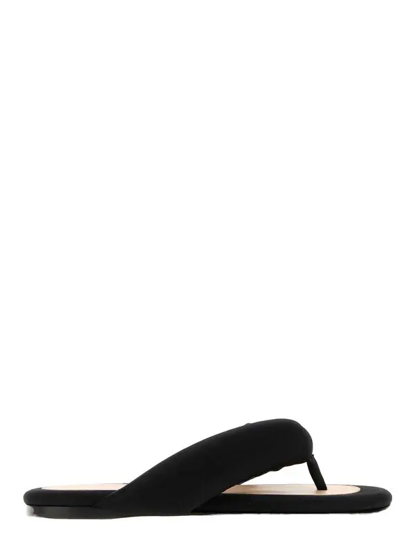 Carven Satin Thong Slippers - Black