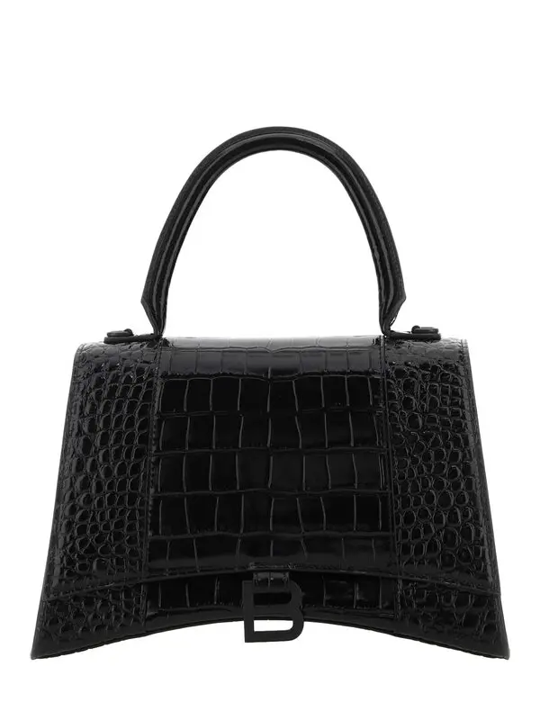 Balenciaga Leather Hourglass Handbag - Black