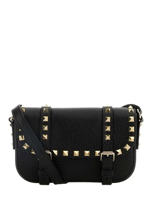 Valentino Garavani Leather Rockstud Crossbody Bag - Black