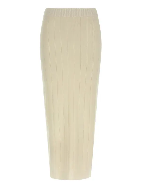 Max Mara Sante' Cashmere Midi Skirt - White