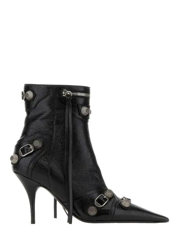 Balenciaga Leather Cagole Ankle Boots - Black