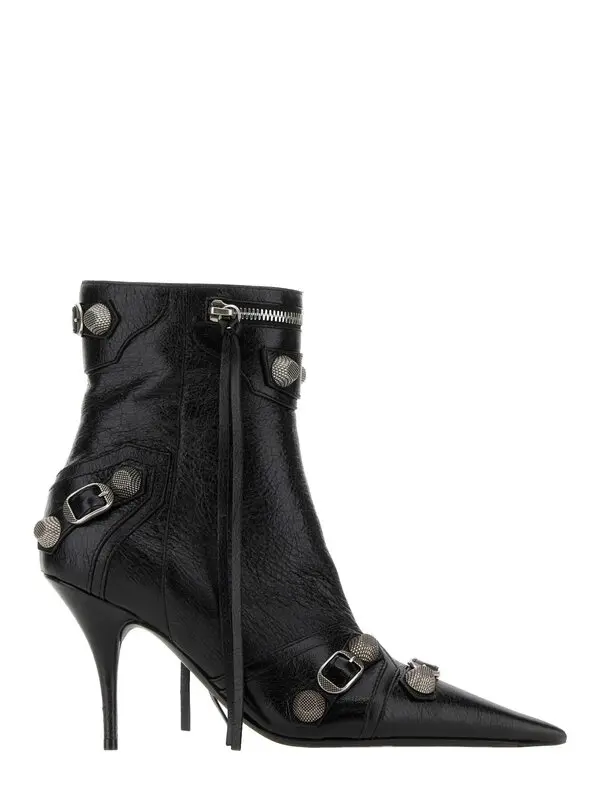 Balenciaga Leather Cagole Ankle Boots - Black