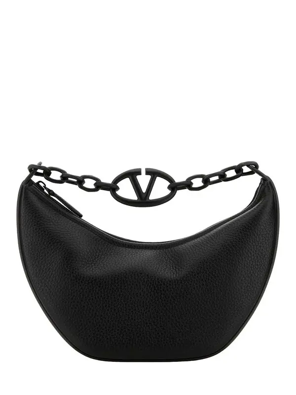 Valentino Garavani Leather Hobo Bag - Black
