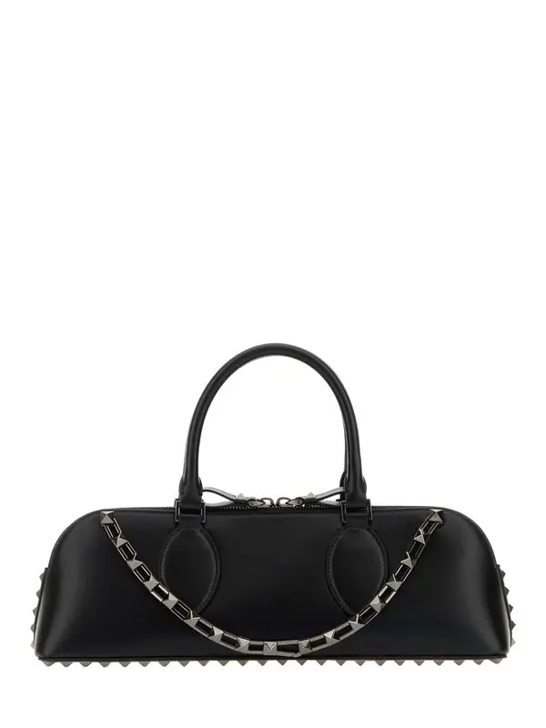 Valentino Garavani Leather Rockstud East-west Handbag - Black