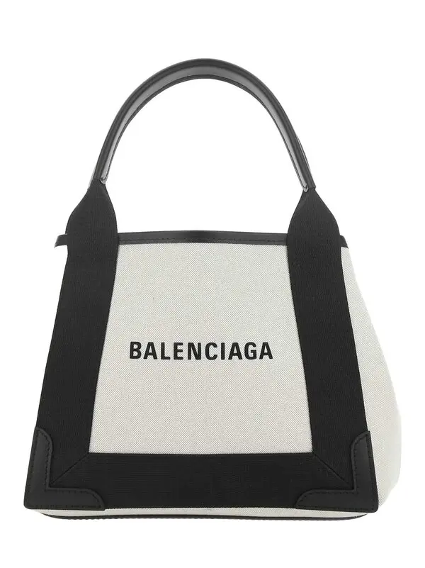 Balenciaga Two-tone Canvas Small Cobas Navy Handbag - Multicolor