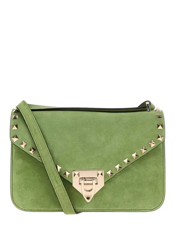 Valentino Garavani Suede Rockstud Cross Body Bag - Green