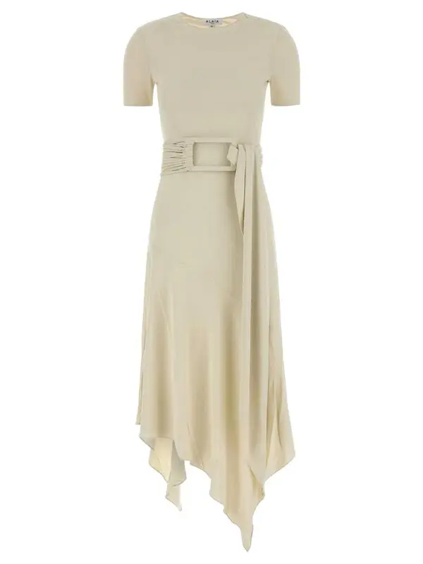 Alaïa Jersey Dress - White