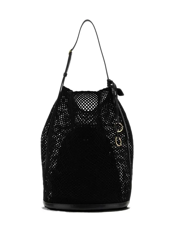 Alaïa Mesh Large Hip Bucket Bag - Black