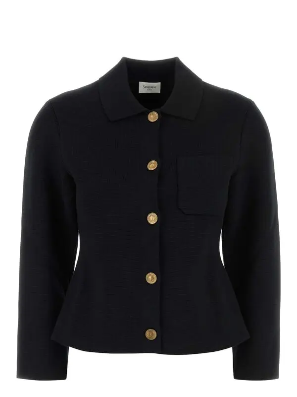 Saint Laurent Wool Cardigan - Black