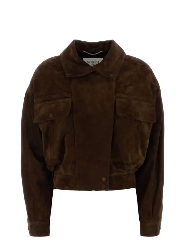 Saint Laurent Chocolate Suede Jacket - Brown