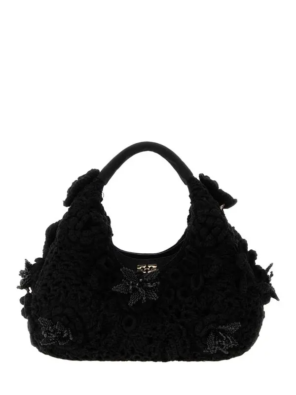 GANNI Crochet Handbag - Black