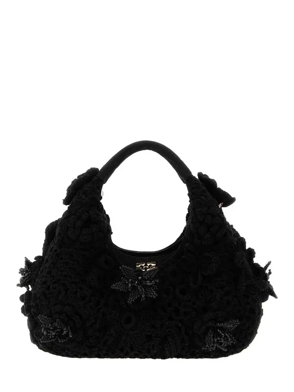 GANNI Crochet Handbag - Black