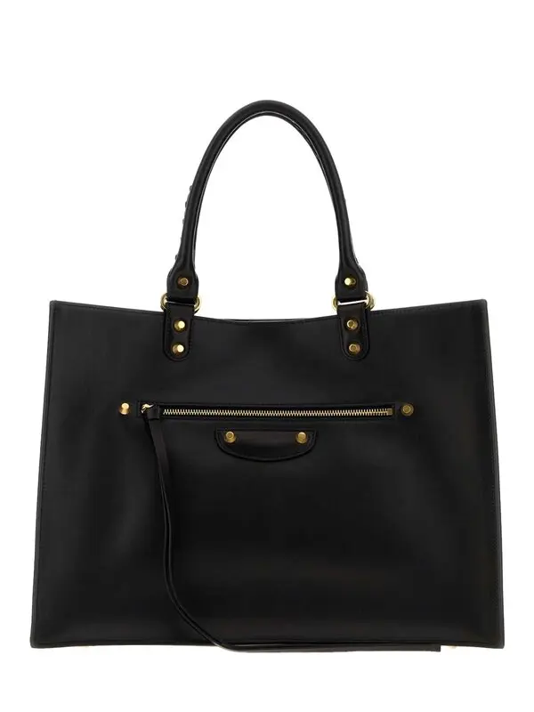 Balenciaga Leather Large Le City Sleek Handbag - Black