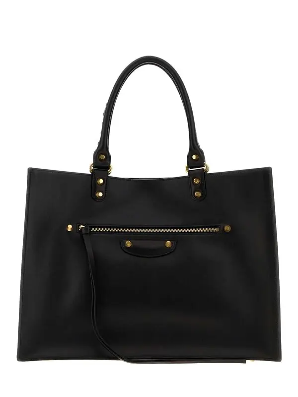 Balenciaga Leather Large Le City Sleek Handbag - Black
