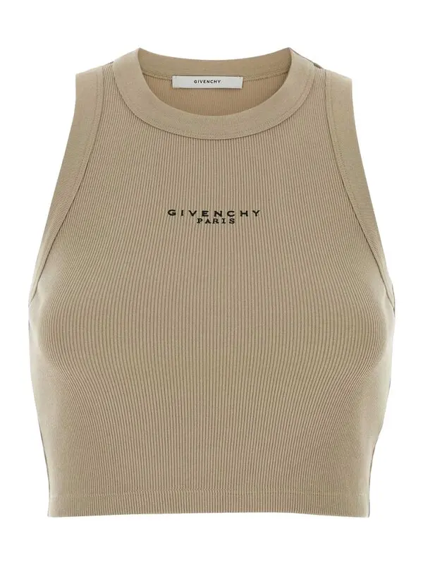 Givenchy Stretch Cotton Crop-top - Brown