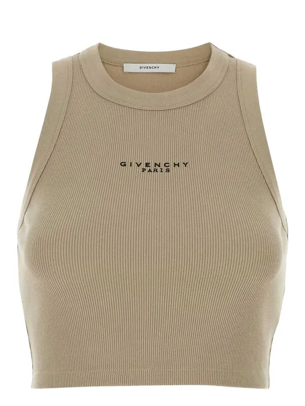 Givenchy Stretch Cotton Crop-top - Brown