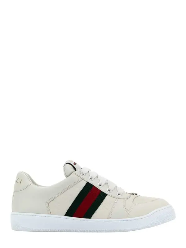 Gucci Leather Screener Sneakers - White