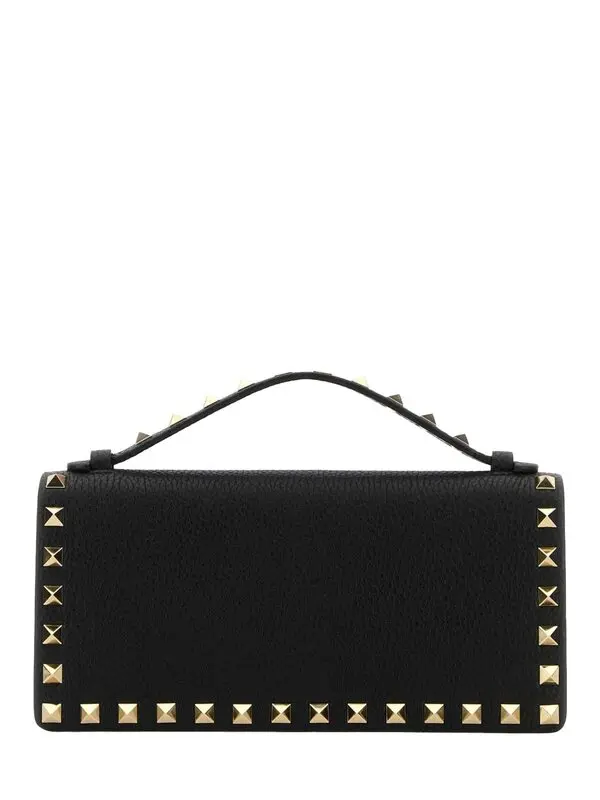 Valentino Garavani Leather Rockstud Handbag - Black