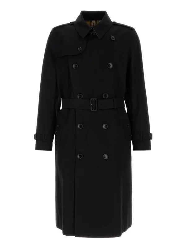 Burberry Gabardine Trench Coat - Black