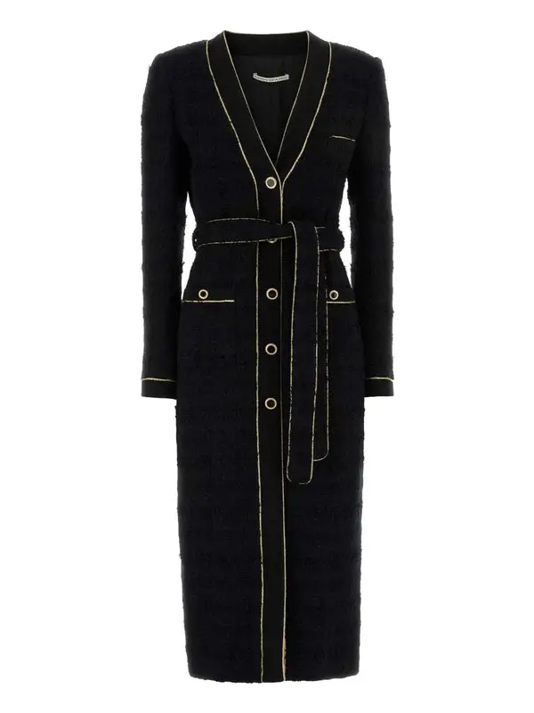 Alessandra Rich Boucle Coat - Black