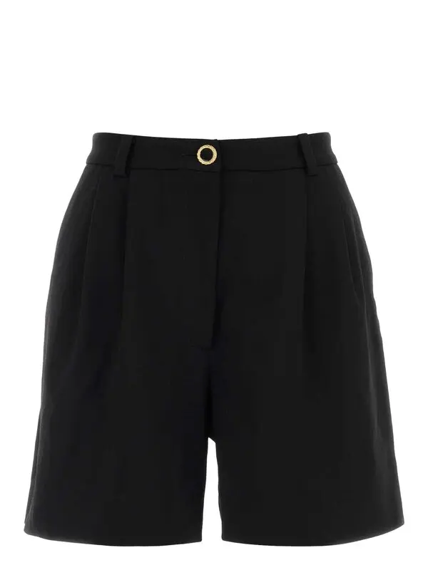 Alessandra Rich Stretch Crepe Bermuda Shorts - Black