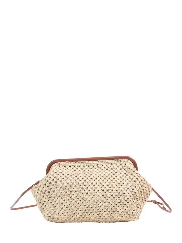 ZANATANY CONCEPTS Neutrals Tanti Large Clutch Bag - Beige/white