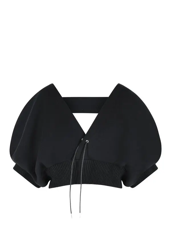 Sacai Cashmere Blend Top - Black