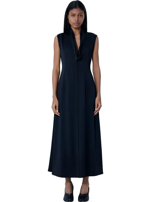 JIL SANDER V-neck Midi Dress - Black