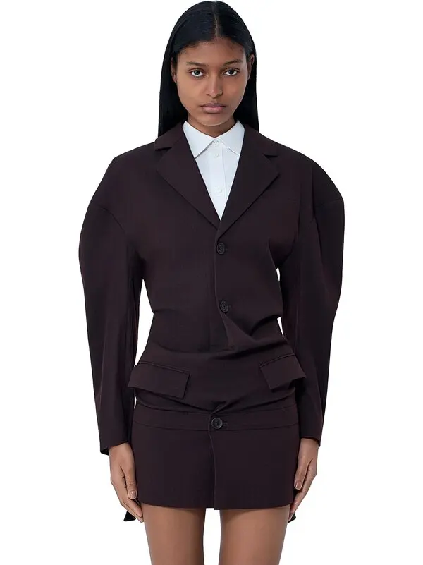 Issey Miyake Tailored Blazer Dress - Brown