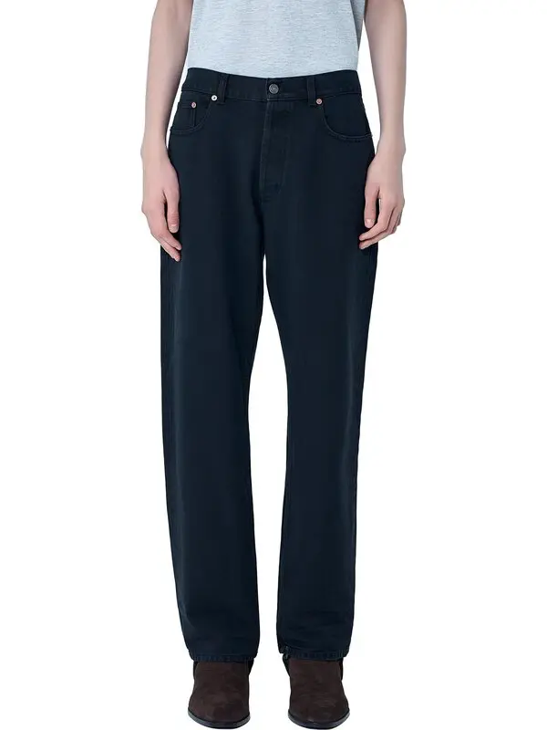 Saint Laurent Loose Straight Denim Pants - Black