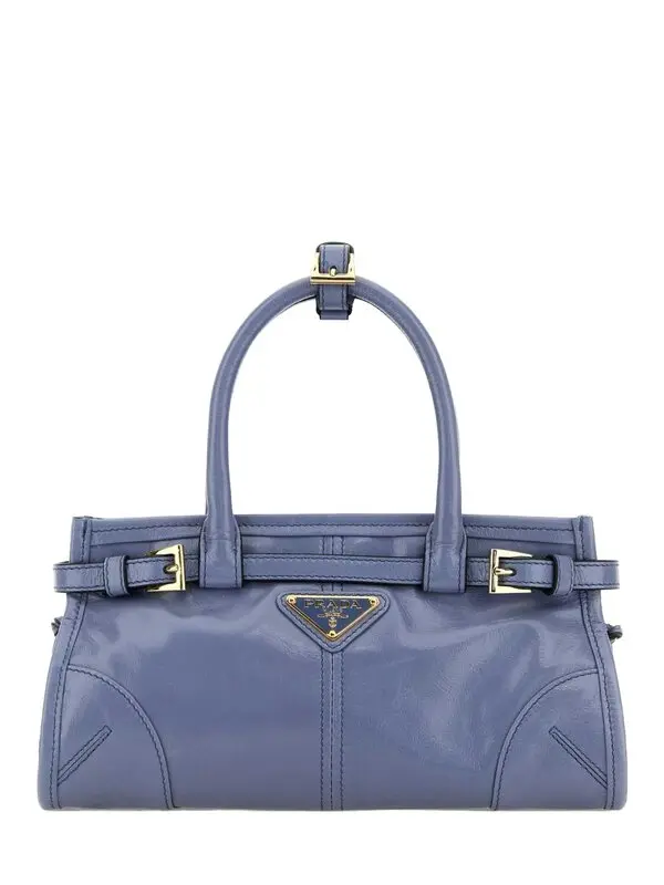 Prada Powder Leather Mini Bonnie Handbag - Blue
