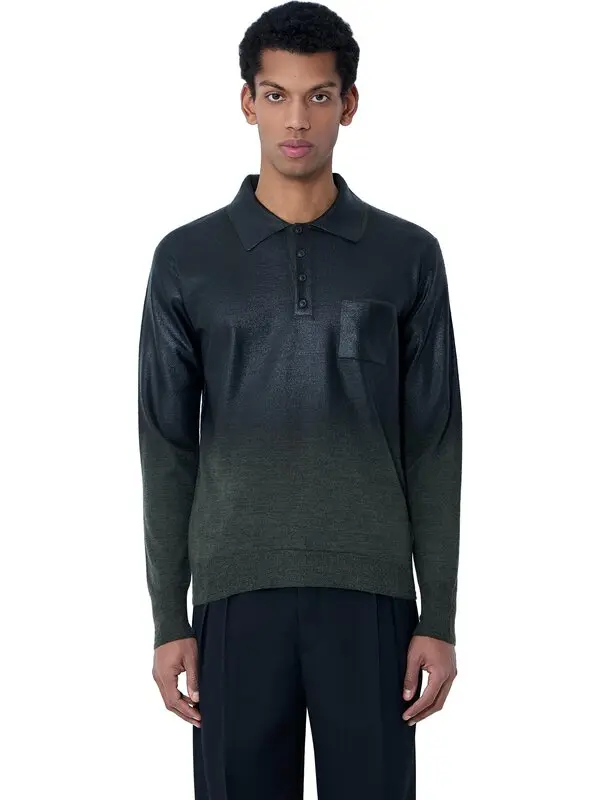 MAISON MARGIELA Long Sleeve Polo Shirt - Green