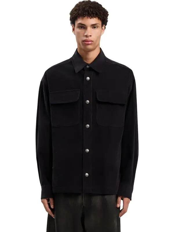 Palm Angels Classic Logo Corduroy Overshirt - Gray