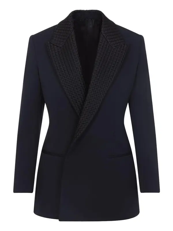 Bottega Veneta Intrecciato Collar Tuxedo Jacket - Blue