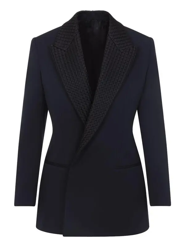 Bottega Veneta Intrecciato Collar Tuxedo Jacket - Blue