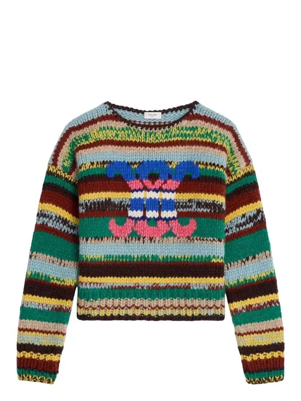 Celine Mouliné Alpaca And Wool Crew Neck Sweater - Multicolor
