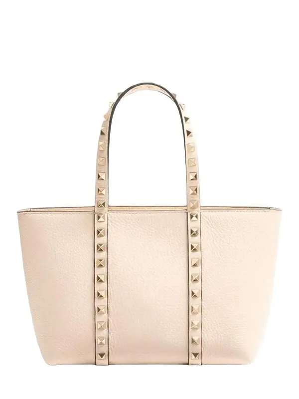 Valentino Garavani Hammered Leather Mini Tote - Cream