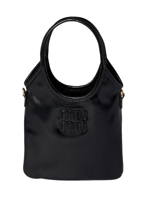 Miu Miu Ivy Leather Handbag - Black
