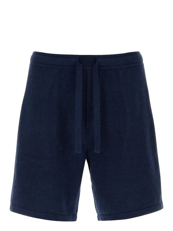 Dolce & Gabbana Navy Cotton Blend Bermuda Shorts - Blue