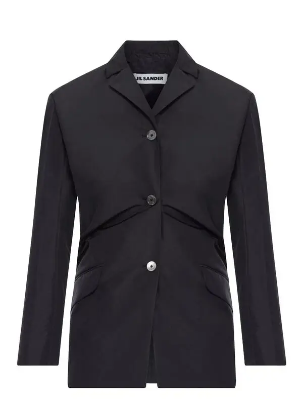 JIL SANDER Tailored Blazer In Technical Fabric - Black
