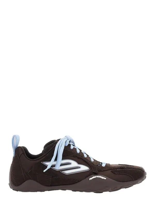 Balenciaga Sneaker 'monday Ultra' Low Top With Logo Detail On The Side And Velvet Inserts In Brown Tech Fabric For - Multicolor