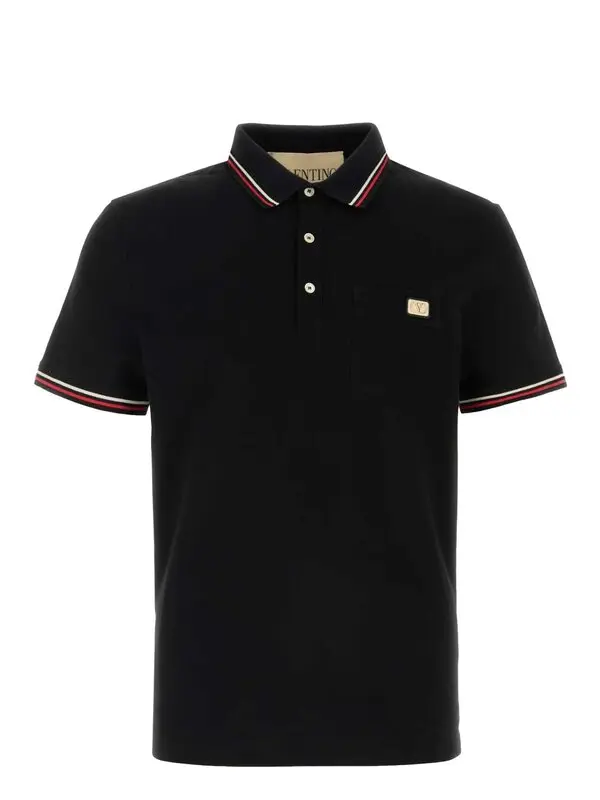Valentino Garavani Cotton Polo Shirt - Black